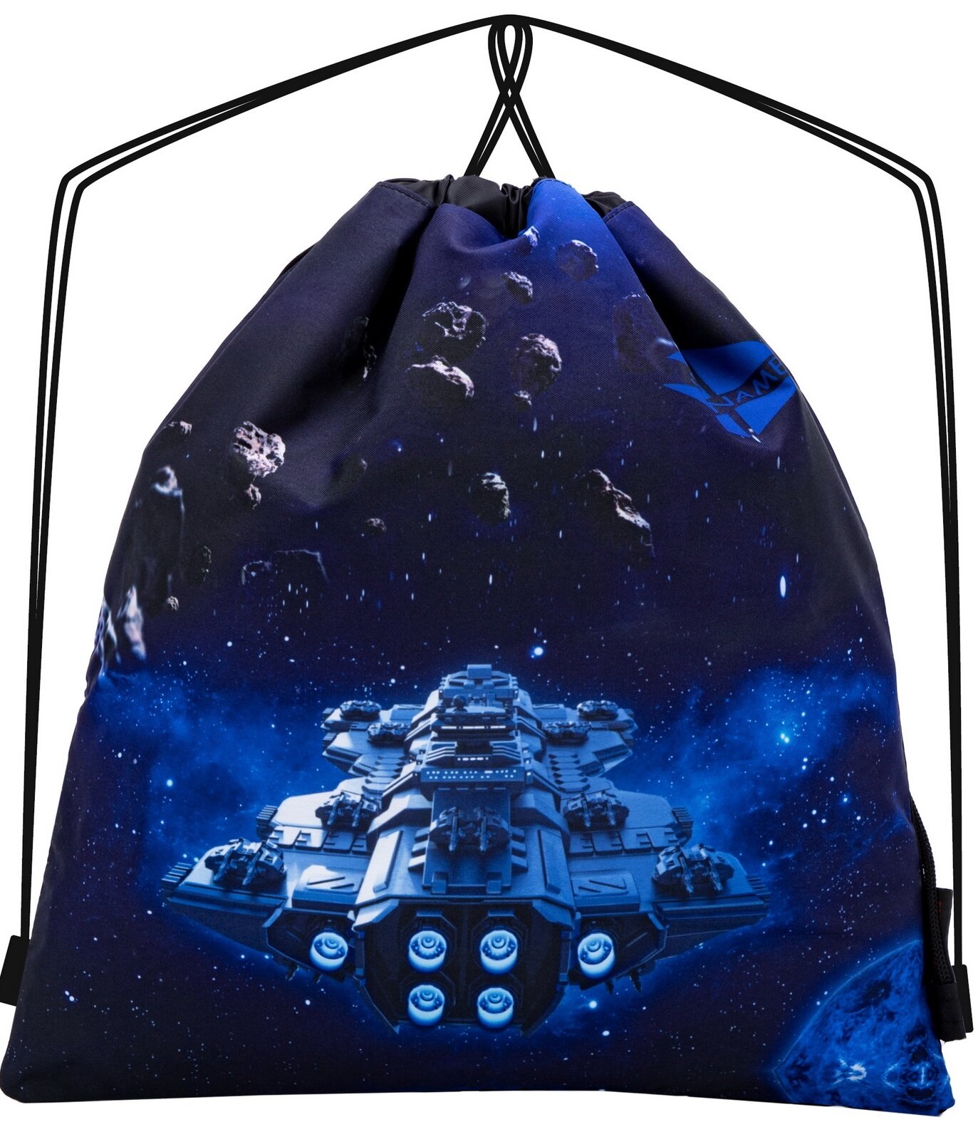 Мешок для обуви школьный для мальчика увеличенного размера 45 х 40 см с лямками из шнурков