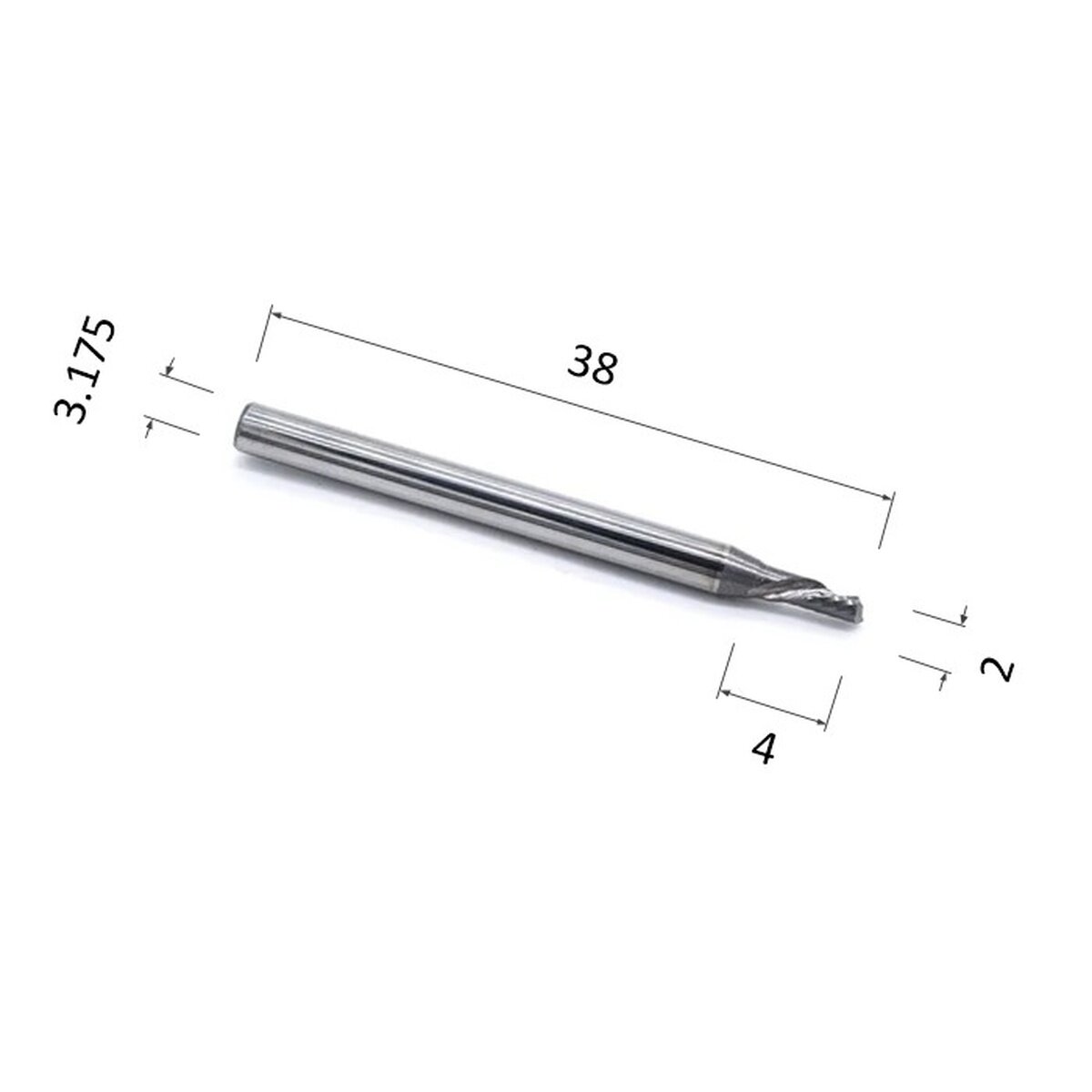 Фреза DJTOL A1LXD3.204 спиральная однозаходная стружка вниз (по акрилу (оргстеклу), дереву, композиту (АКП))