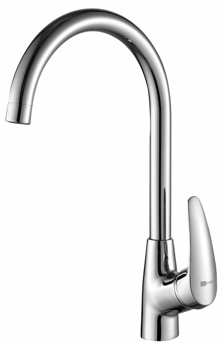 Смеситель Lemark / Лемарк Linara для кухни, однорычажный, из латуни, цвет хром, излив 237мм / сантехника