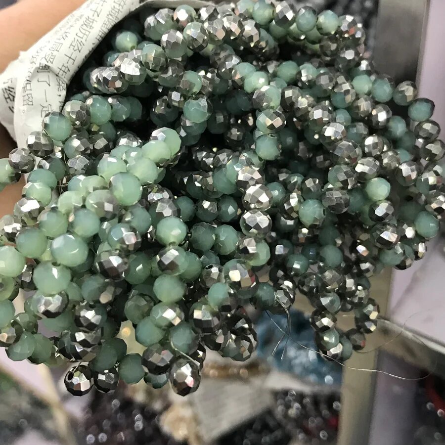 Yanqi хрустальные бусины 6 мм 50 шт Изумрудный, 24