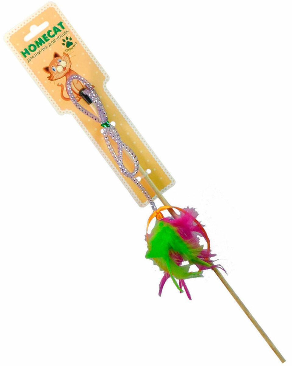 Игрушка для кошек Homecat дразнилка Перья на пружине 71127 (1 шт)