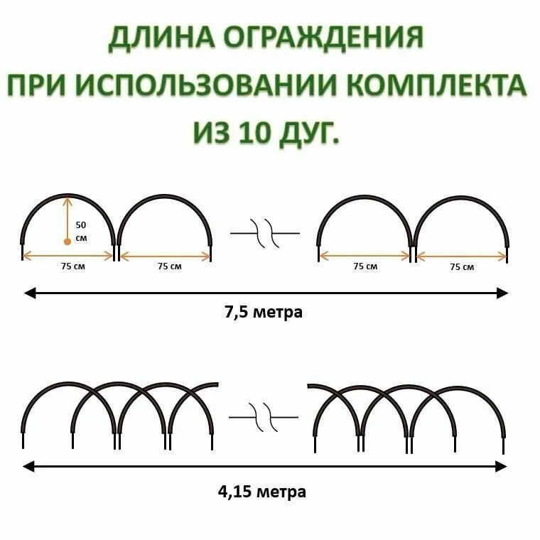 Заборчик, ограждение из полимерной лозы ДПК для грядок, клумб и цветников, высота 50см, цвет коричневый, 6 секций