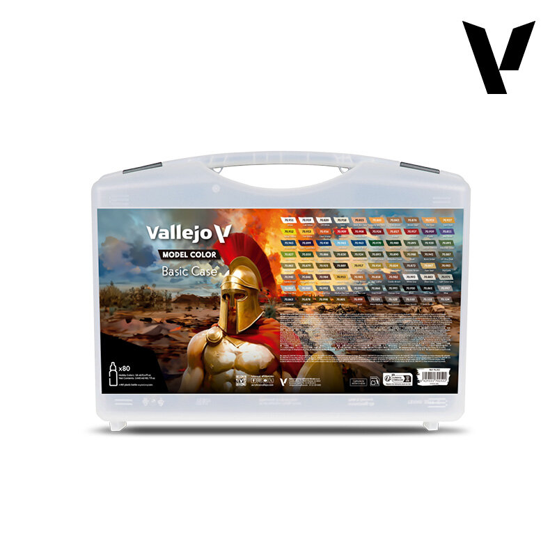 Набор красок для сборных моделей Vallejo Basic Model Color Case - обновленная формула 2024 (80)