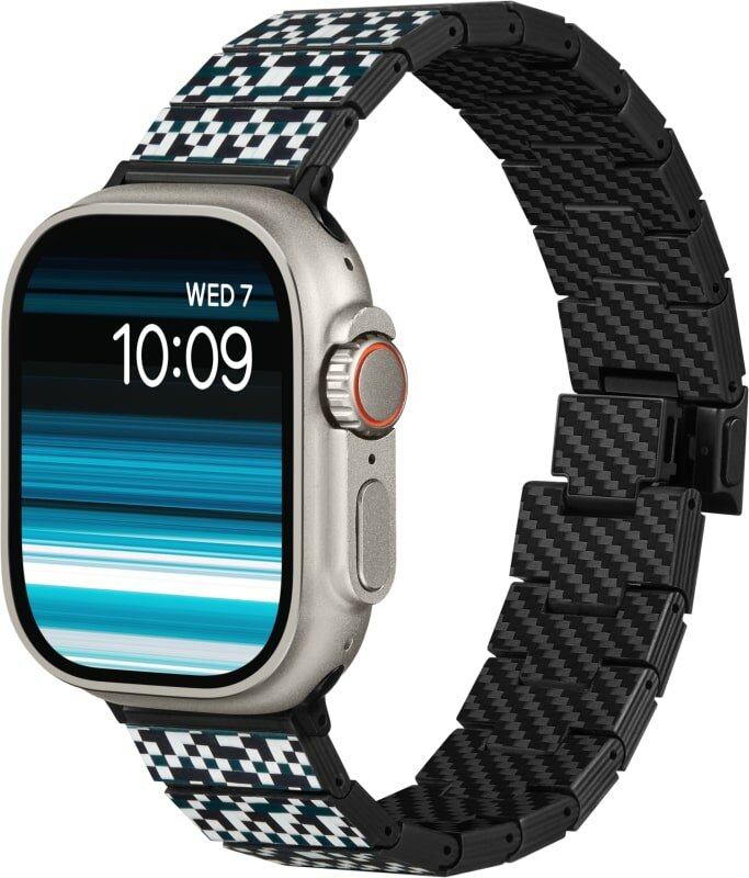 Ремешок Pitaka Dreamland ChromaCarbon для Apple Watch 38/40/41/42/44/45/46/49 мм, принт мозаика (Mosaic) (AWB2303)