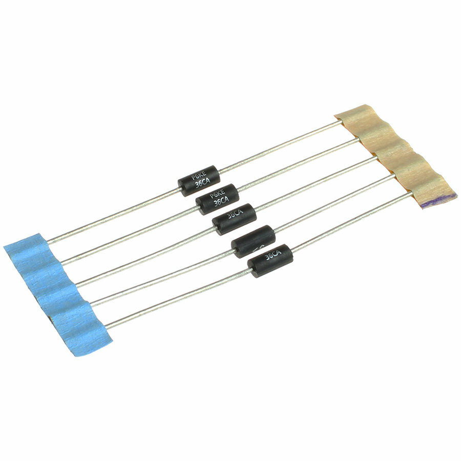 Защитный диод 36В 600Вт P6KE36CA DO-15 YJ (упаковка 5шт) двунаправленный