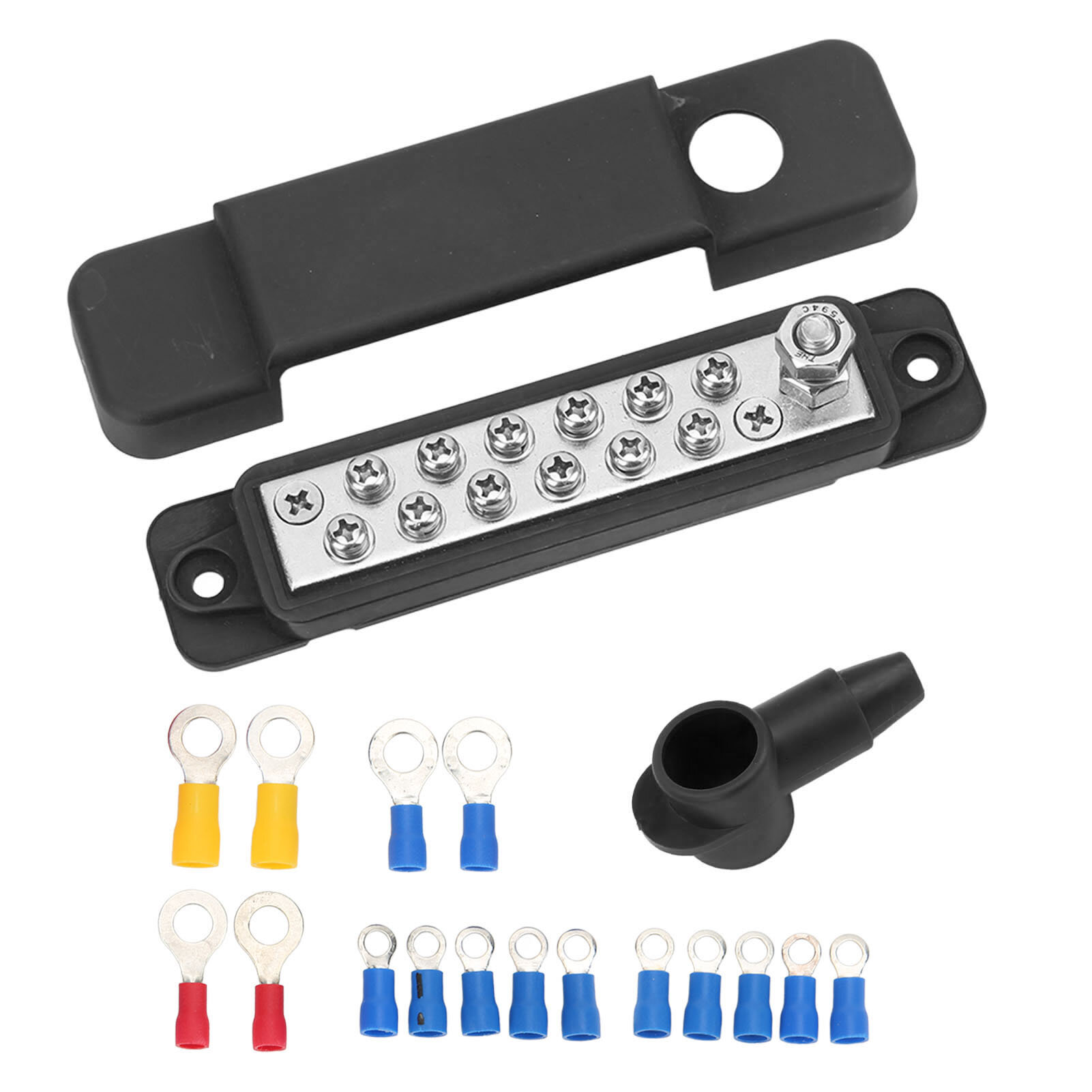 Распределительный блок 12 клемм, 180A, черный, для авто и лодок