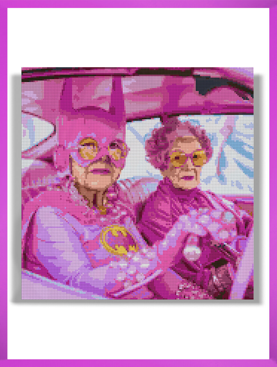 Алмазная мозаика на подрамнике - вышивка Бэтмен Бабушки 40 х 40 см