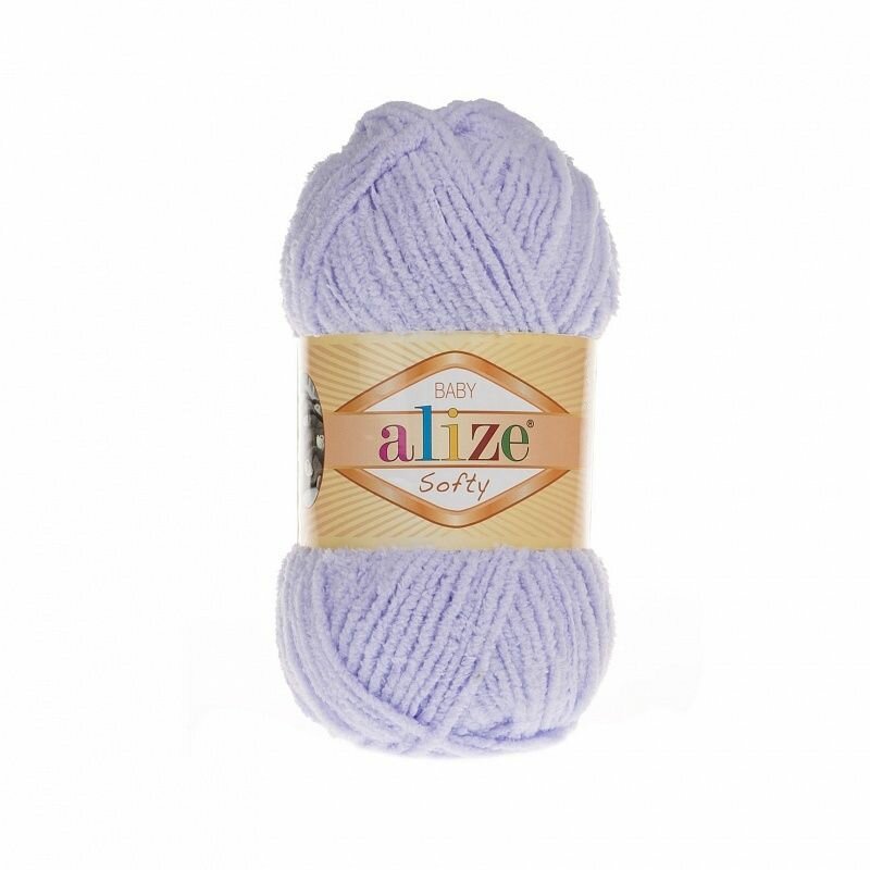 Пряжа ALIZE Softy, 100% микрополиэстер, 250 г, 115 м, цвет 146, лавандовый (ализ. SOFTY.146)