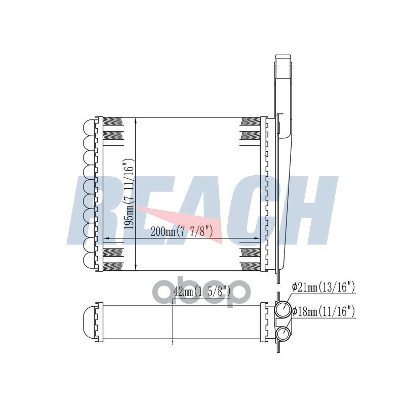 Радиатор отопителя LADA KALINA HATCHBACK (1119) 1.6 2004- REACH арт. 1.18.13217