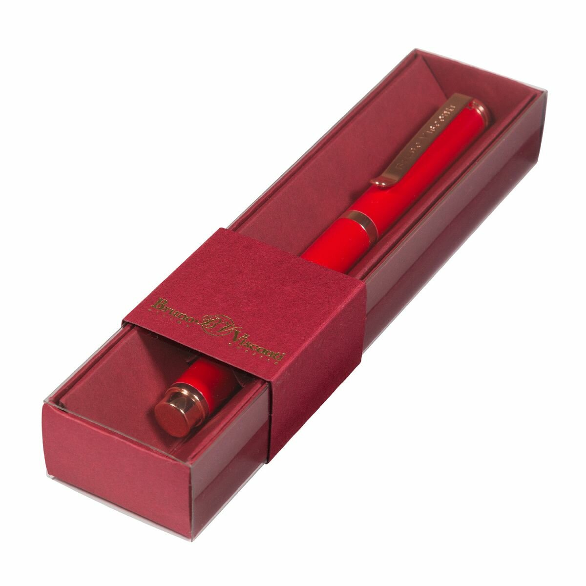 Ручка шариковая автоматическая Bruno Visconti "VENEZIA CLASSICO" цвет корпуса красный, 1 мм, цвет чернил синий, в картонном красном футляре