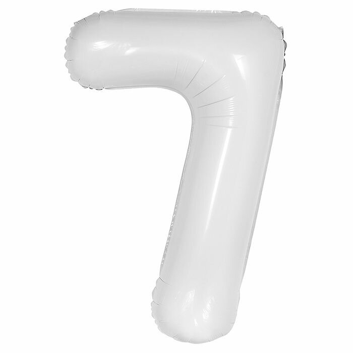 Шар фольгированный Falali 34'/86 см Цифра, 7 Slim, Белый, 1 шт (131417)