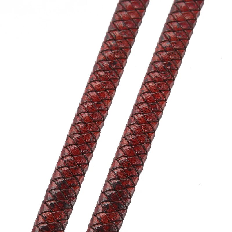 Кожаные шнуры Mibrow для бижутерии 8 мм 10 мм 12 мм Бордовый, 12mm- 1meter, Vintage Red Coffee