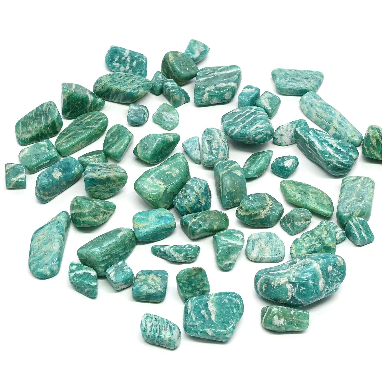 Амазонит галтовка фракция 10-20мм, упаковка 100г .