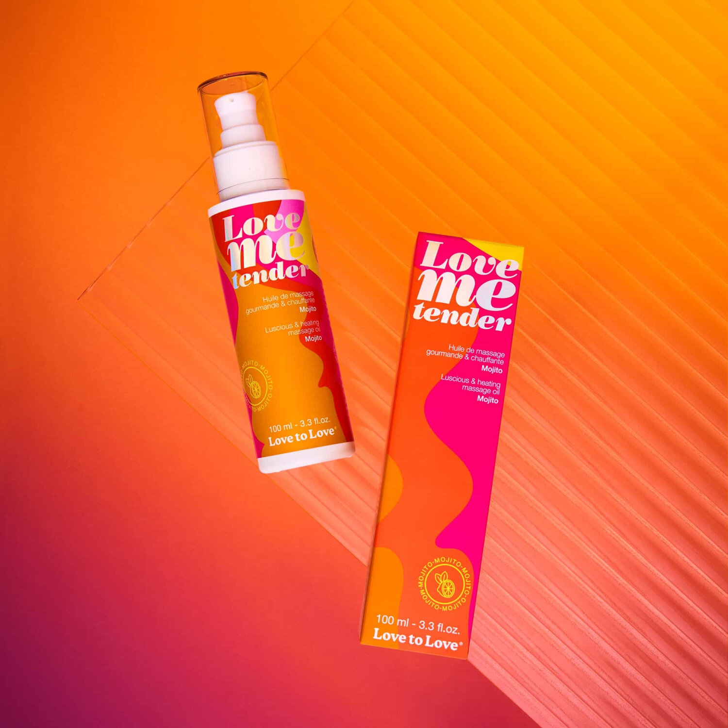 Съедобное массажное масло с разогревающим эффектом Love to Love LOVE ME TENDER Мохито 100мл