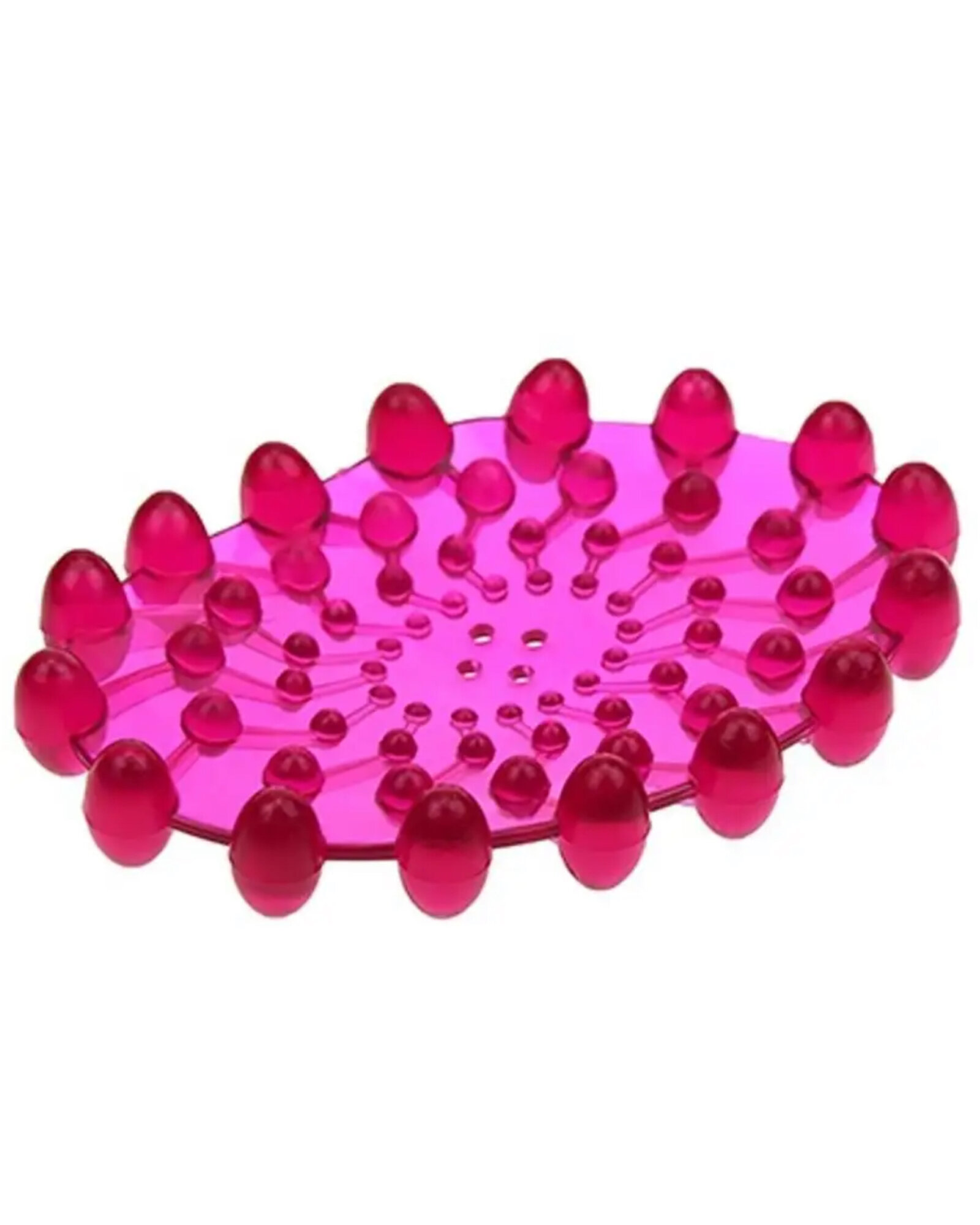 Набор из 2-х одинаковых мыльниц капельки розовые, со сливом, силиконовые