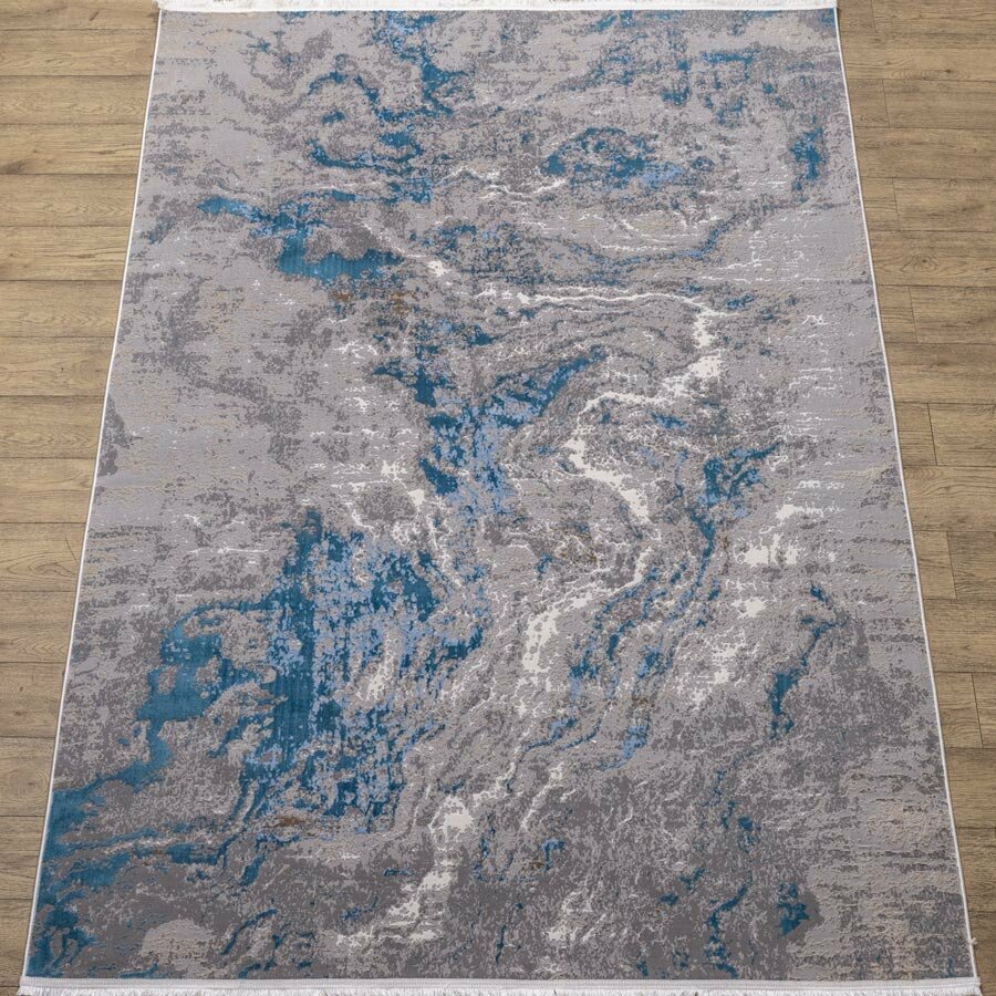 Ковер, Прямой, Серый, Синий, Белый, Современный, Абстрактный, на пол, в гостиную, спальню, в ассортименте (100 см. на 200 см.)