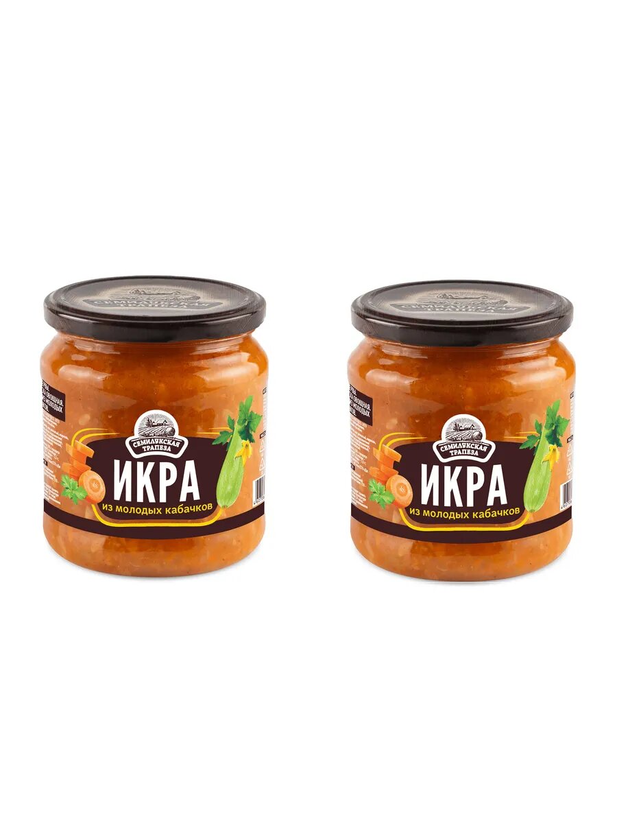Икра Семилукская Трапеза из молодых кабачков, 460 г, 2 шт.