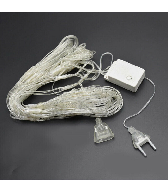 Светодиодная гирлянда сетка, размер 2x2 м. соединяемая. Цвет свечения: Холодный Белый . IP65. 220 В.