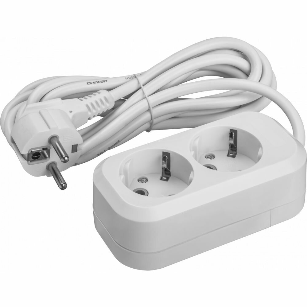 Удлинитель электрический бытовой онлайт 2гн 2м з/к ПВС 3х1 90512 90 512