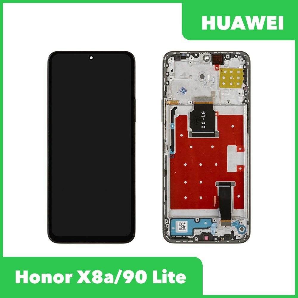 Дисплей для Huawei Honor X8a/90 Lite (CRT-LX1/CRT-NX1) с тачскрином в рамке, черный 100% OR