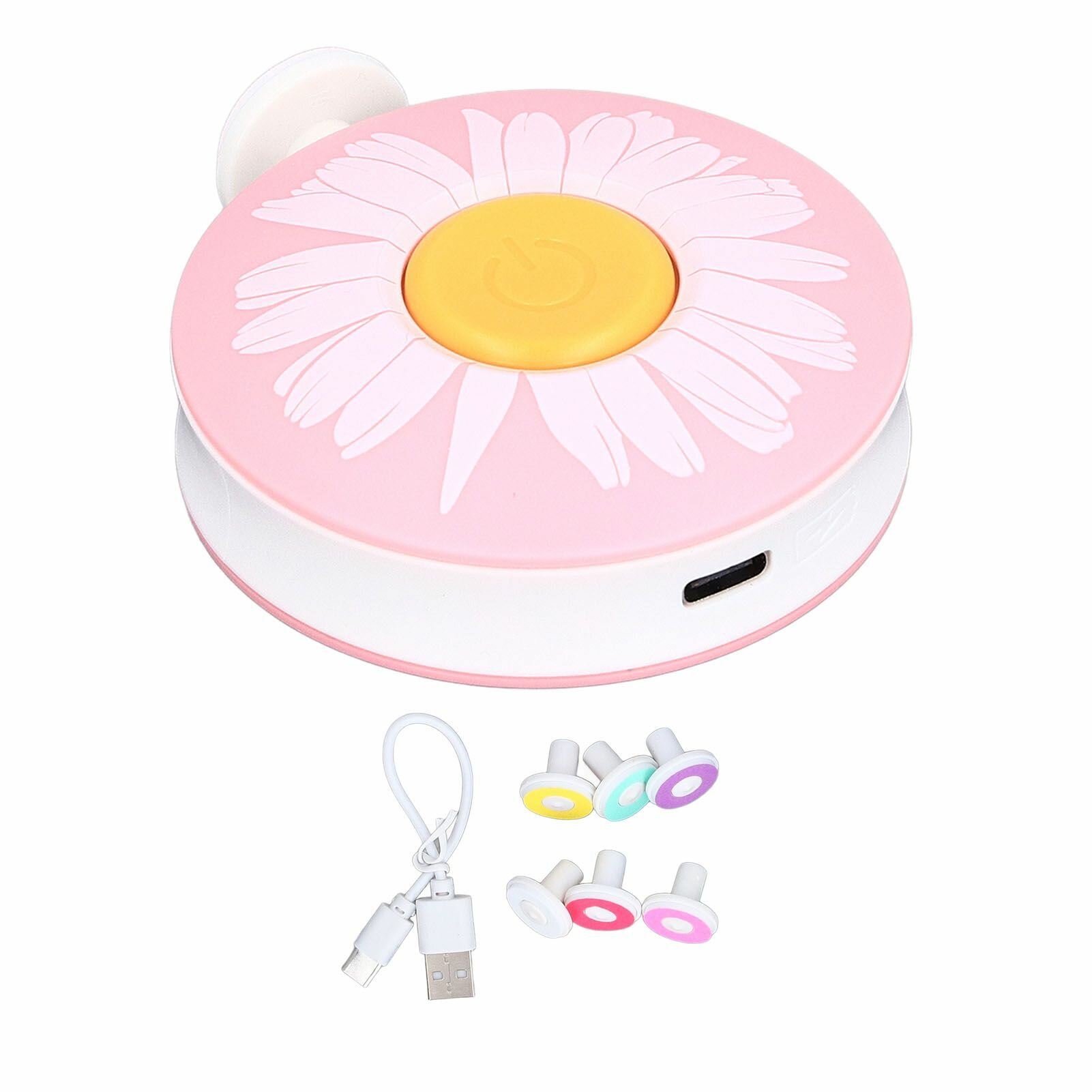 Детская электрическая пилочка для ногтей, 3-скоростной триммер на 360 , низкий уровень шума, 6 головок, розовая, шлифовальная машинка для ухода за ногтями для домашнего использования