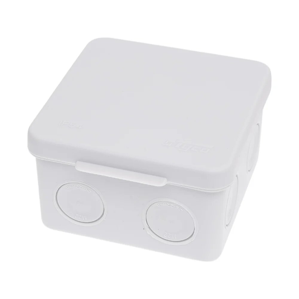 Распределительная коробка Рувинил Тусо для открытой проводки 80x80x50 мм с откидной крышкой без вводов 67039