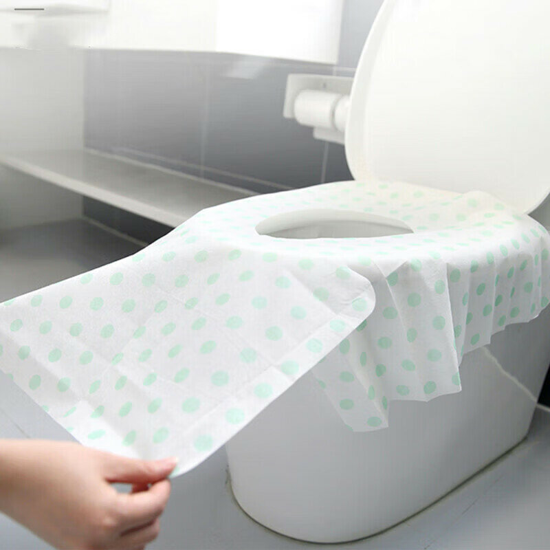 Xinqin Disposable Toilet Seat Covers, Fully Enclosed, Double-Layered, Enlarged And Extended, Printed, Individually Wrapped, Non-Woven Fabric, 10-Pack