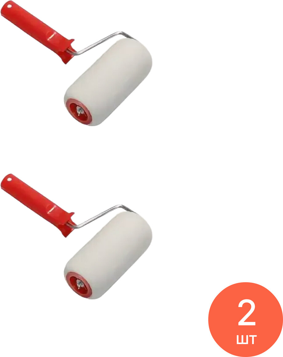 Валик малярный 888 ВММ из полиэстера меховой на вязаной основе, ворс 14мм, диаметр 47мм, длина 100мм / ручной инструмент (комплект из 2 шт)