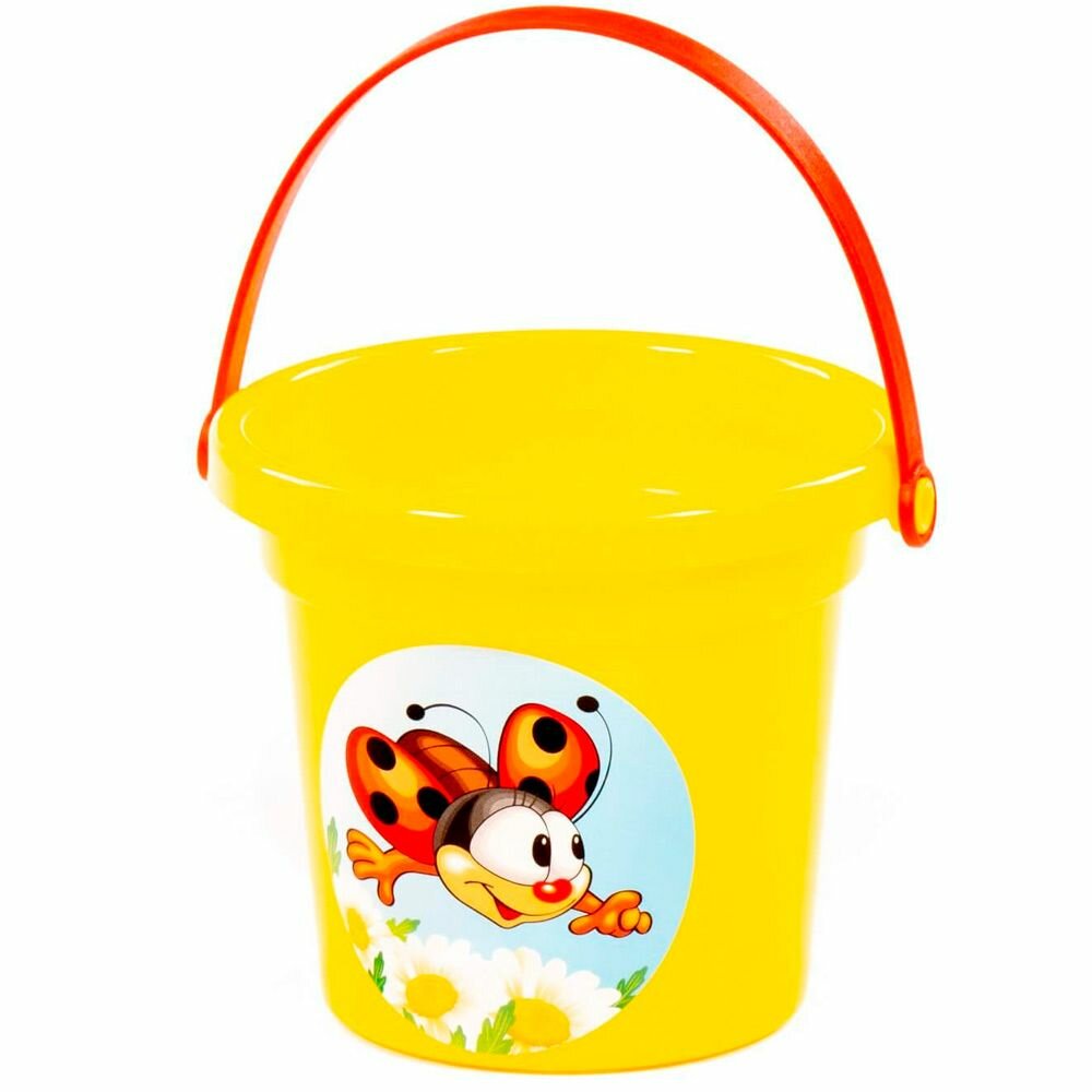 Маленькое детское ведерко для песочницы, пластиковое ведро с рисунком для игры в песке, 0,53 л.