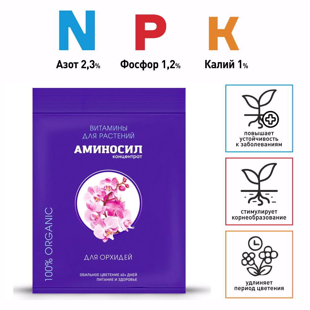 Органическое удобрение для орхидей "Аминосил", 5 мл, концентрат