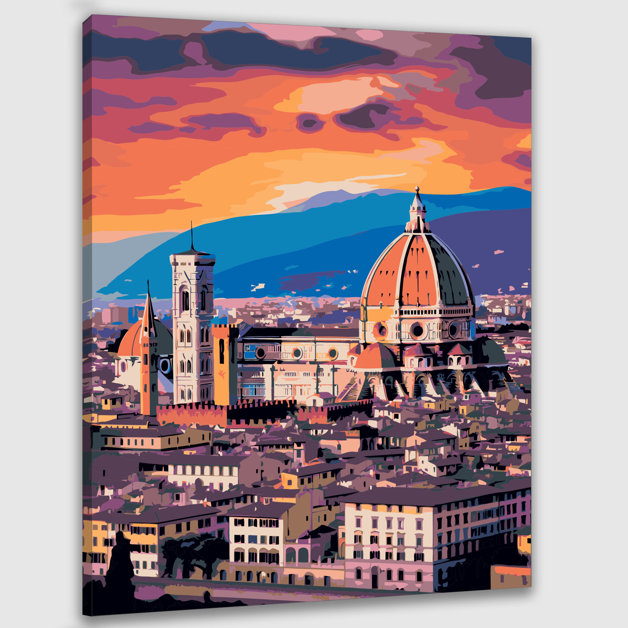 Картина по номерам 40x50 см, цифровая иллюстрация, Флоренция, культовый кафедральный со, горизонт, эпоха Возрождения