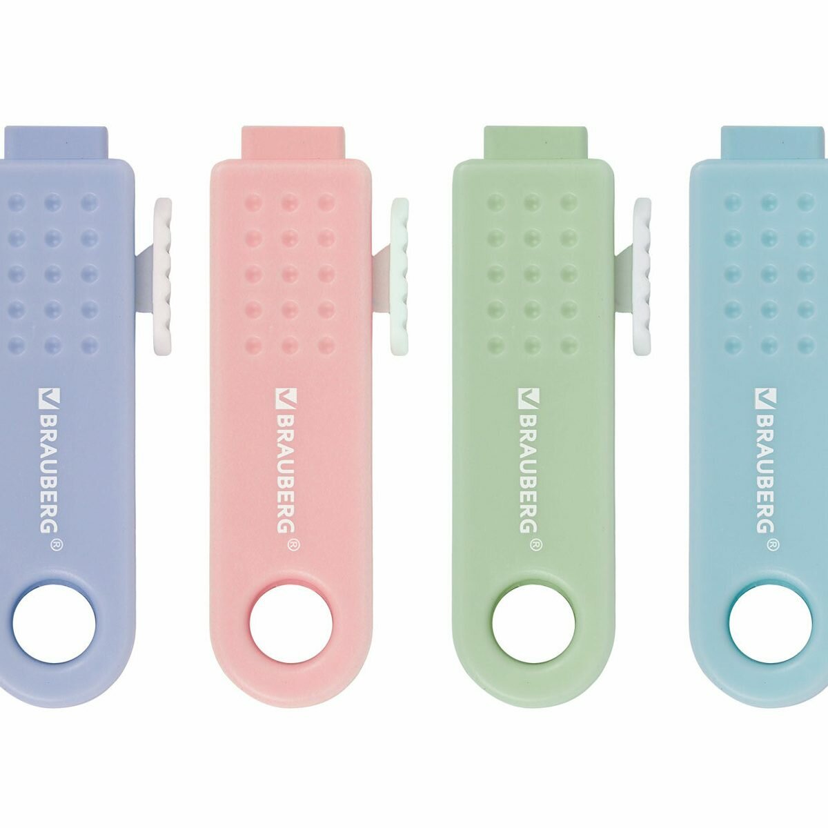 Ластик выдвижной Brauberg Slider Mini, 68х22х13мм, пастельные цвета (271983), 20шт.