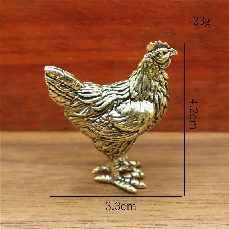 Медная статуэтка петуха, 33g, 4.2x3.3cm, Color: style 1