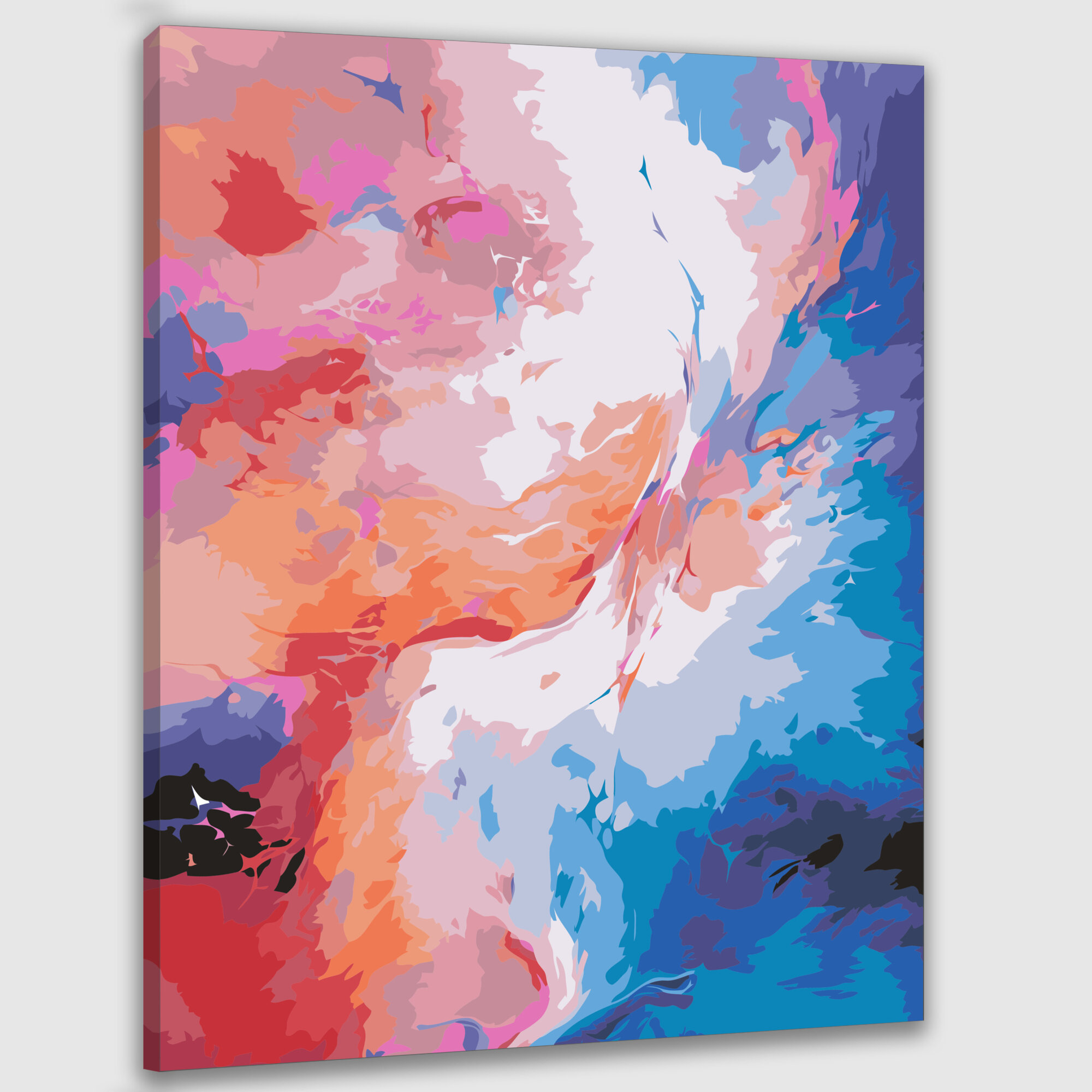 Картина по номерам 40x50 см, абстракция, масляные краски, вселенная, яркие цвета, закрученные мазки, кисть