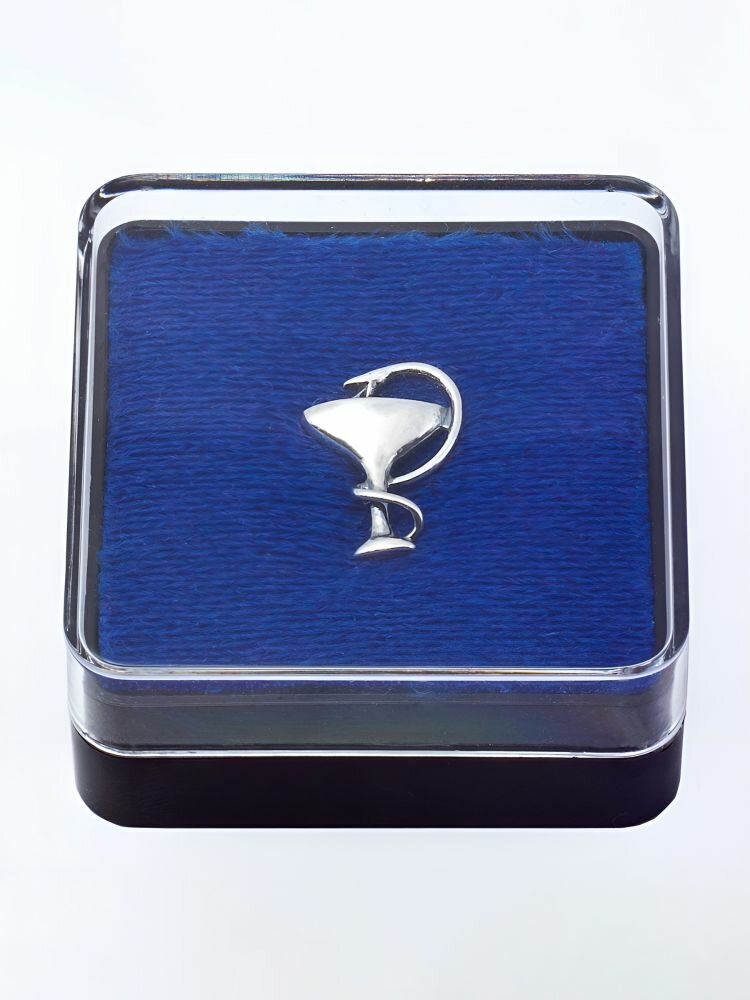 Значок, серебро, 925 проба, оксидирование