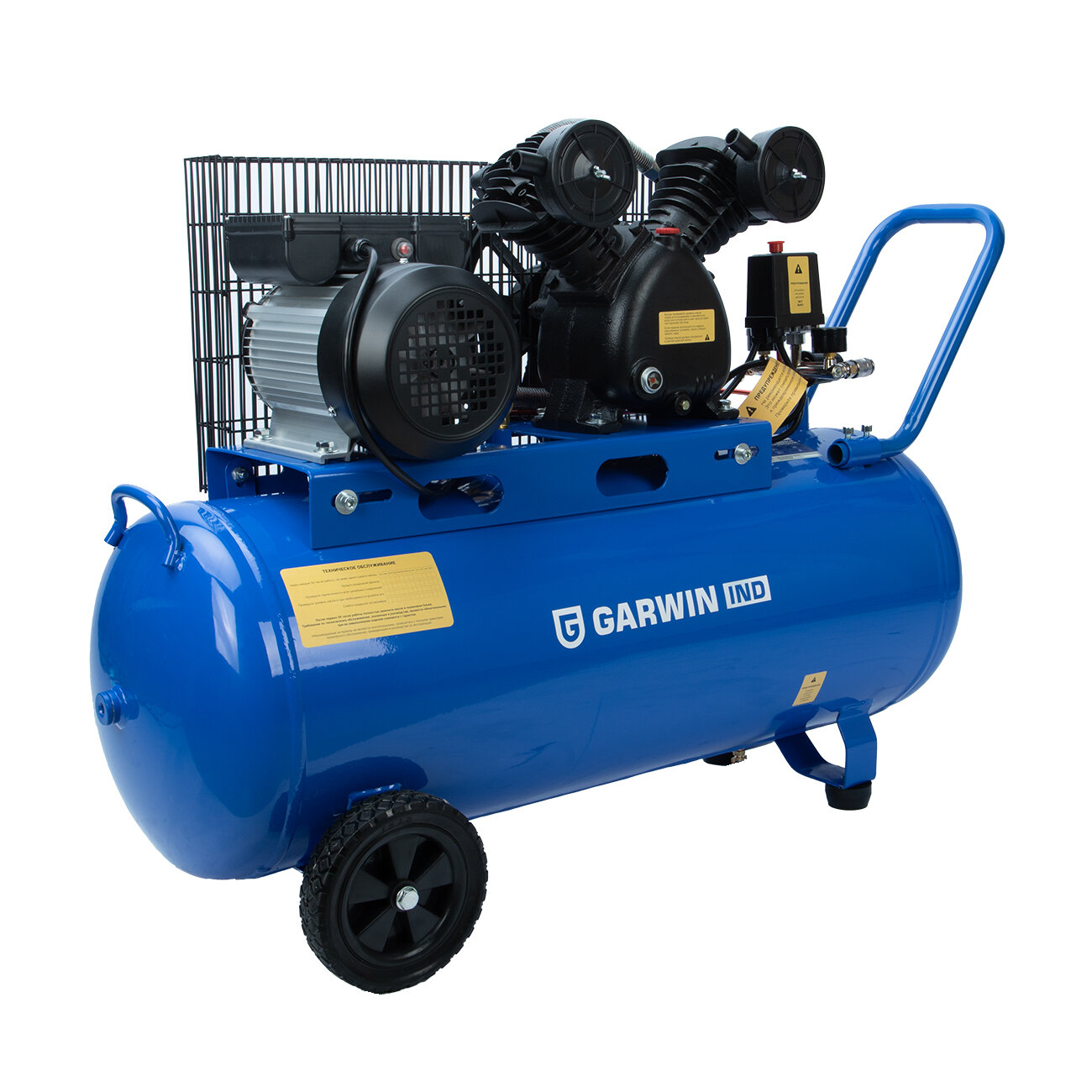 GARWIN INDUSTRIAL 840215-320-100 Компрессор поршневой с ременным приводом, 320 л/мин, 10 бар, ресивер 100 л, 1050 об/мин