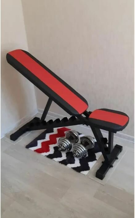 Скамья для жима A1 Профи черно-красная