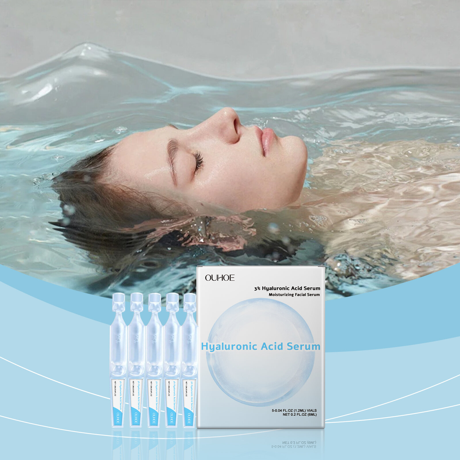 Увлажняющая эссенция с гиалуроновой кислотой, увлажняющая и питающая гладкую кожу лица, эластичная эссенция для ухода за кожей