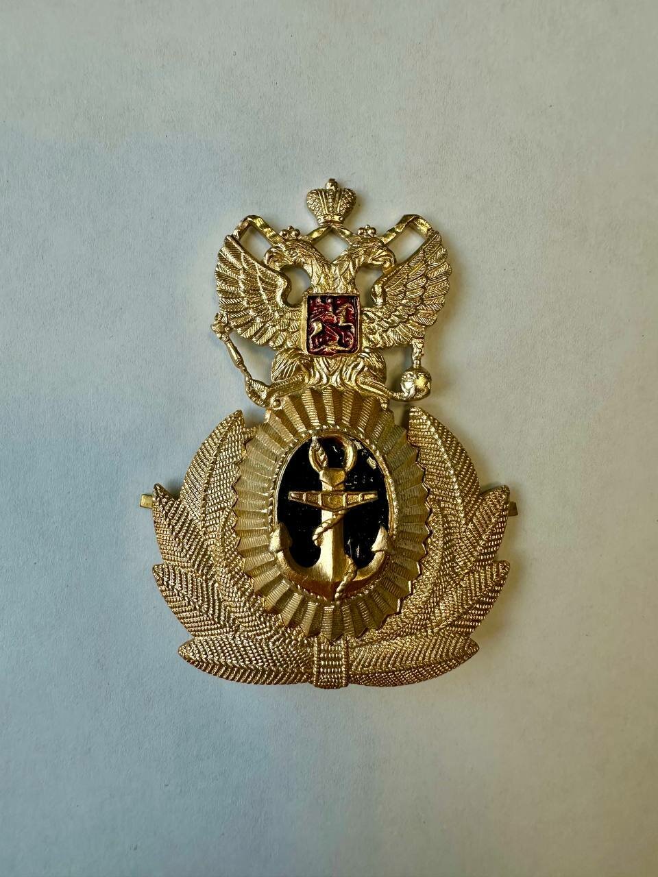 Офицерская кокарда Вмф России (с квадратным гербом)