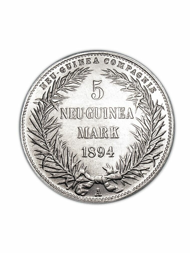 5 марок 1894 Новая Гвинея сувенирная копия UNC монеты, нумизматика, деньги для коллекции