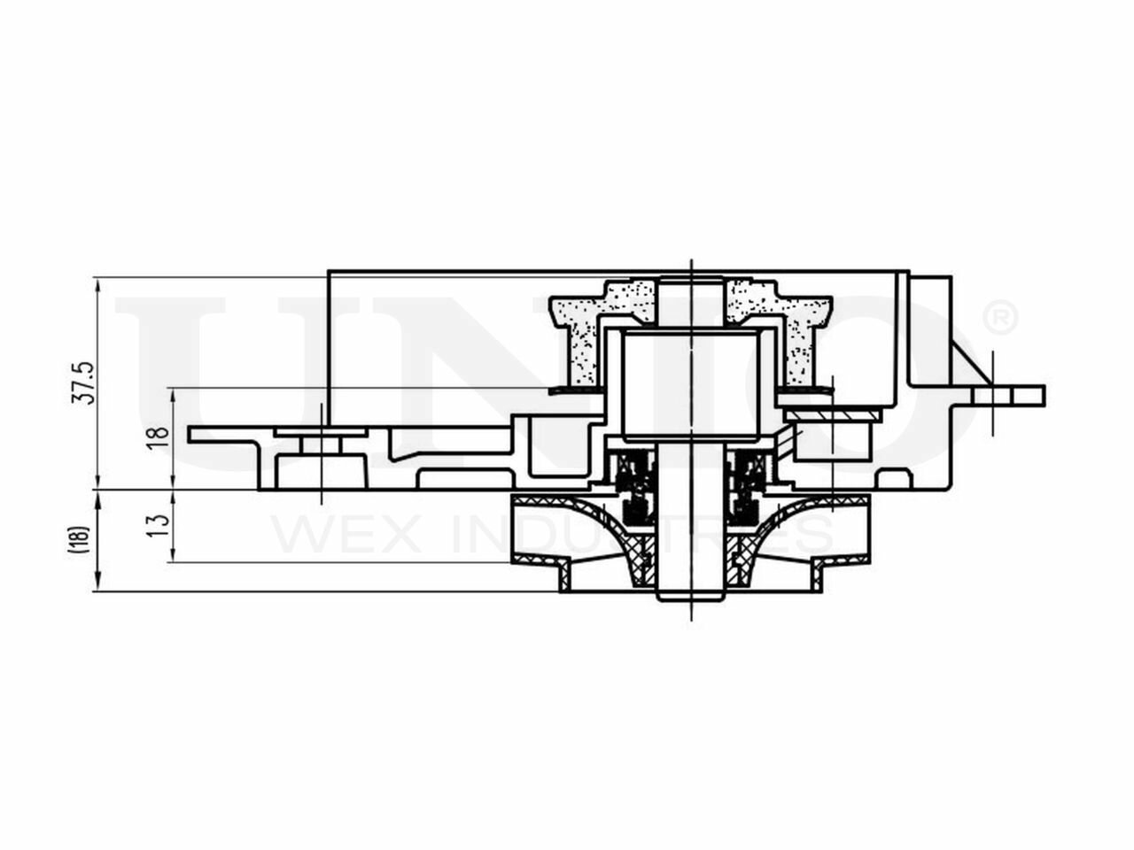 Помпа, водяной насос, для Фольксваген Поло V, VI 12-, Пассат B8 14-, Тигуан I II 15- Volkswagen Polo Passat Tiguan 15- артикул WAP-10011 производителя UNIO