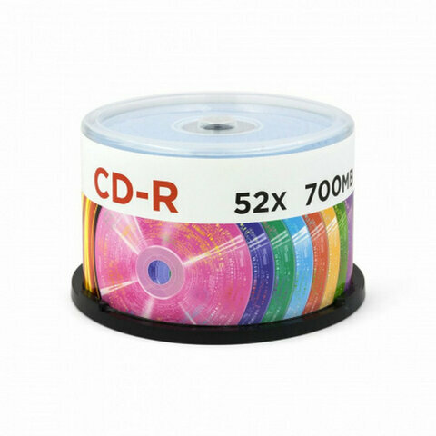 Диски CD-R MIREX RandomColor 700Мб 48x CakeBox (упаковка на шпиле) комплект 50шт цвет, UL120009A8B