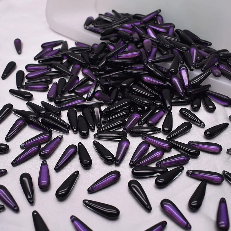 Чешские стеклянные бусины капли воды YanQi Фиолетовый, 30pcs, B-7x22mm