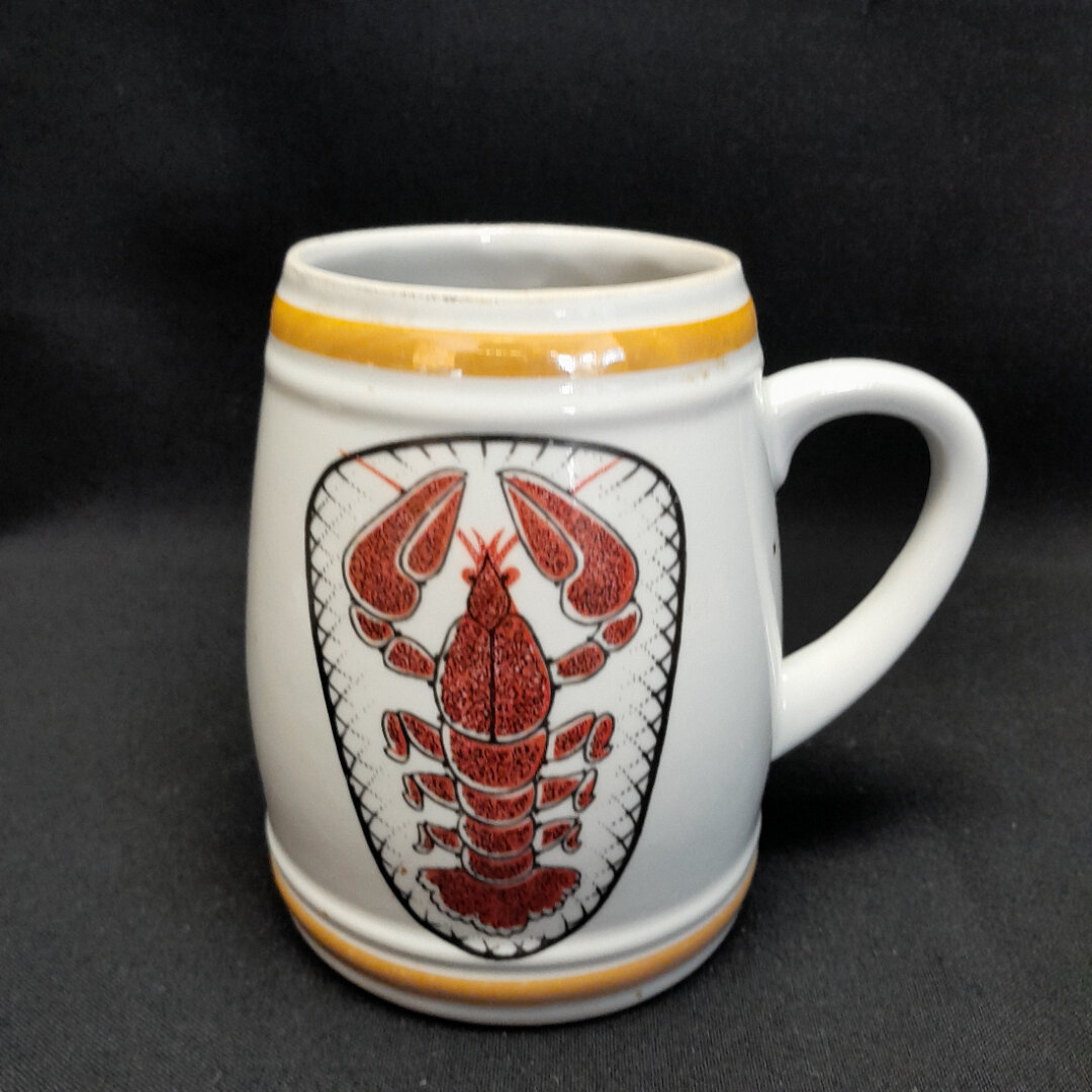 Кружка Рак, Пролетарий, фарфор, деколь, люстр, 05 л. Винтаж СССР