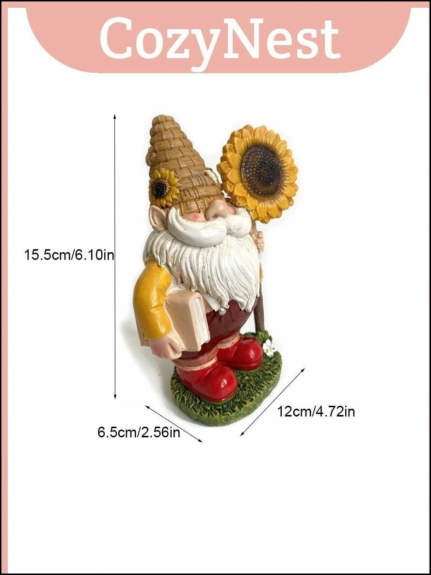 Статуя bee garden naughty yard dwarf ornaments home gnome sunflower, подсолнух