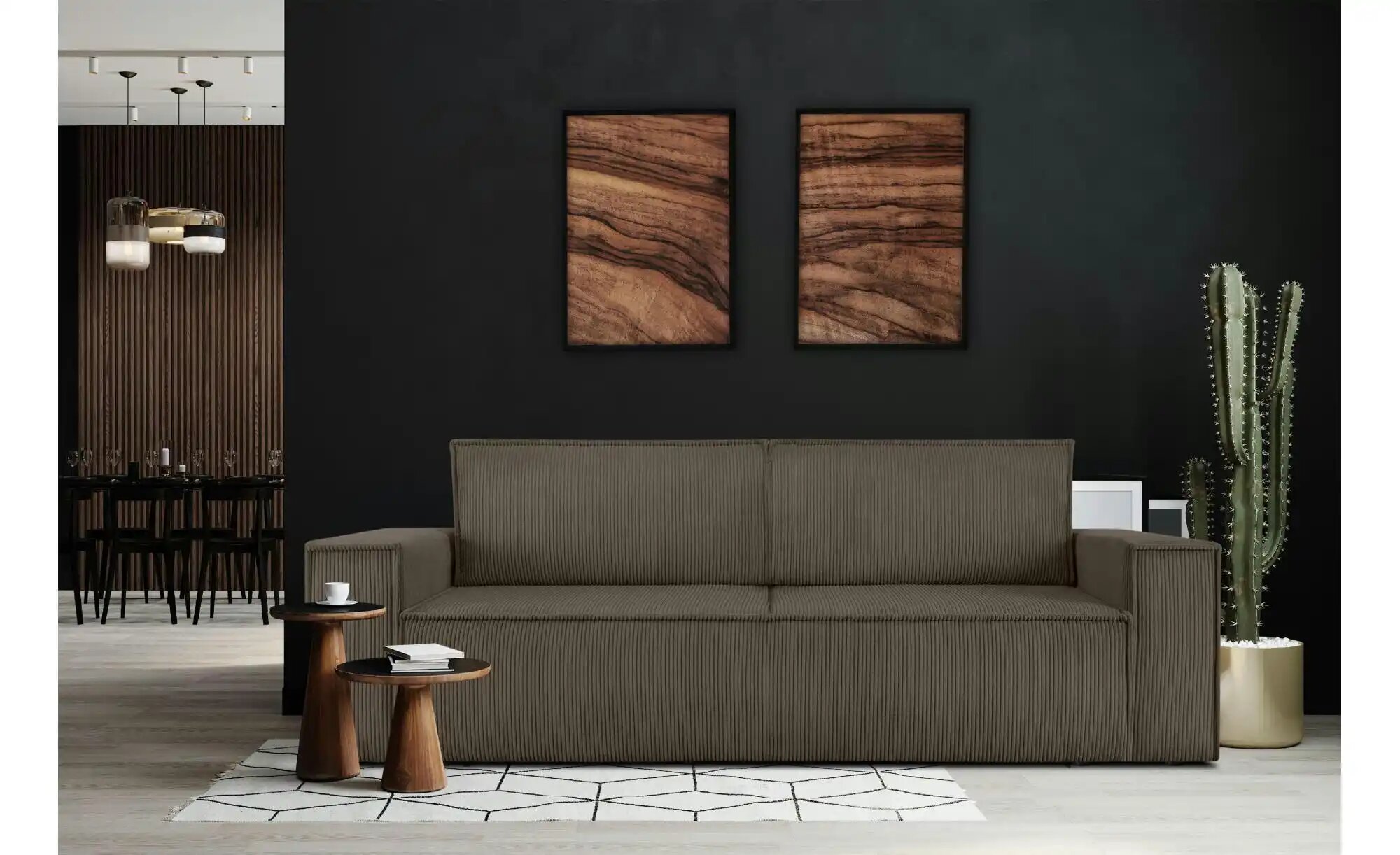 Диван Harizma-Mebel Куршавель-Лофт мод4, еврокнижка, бежевая обивка, ящик для белья