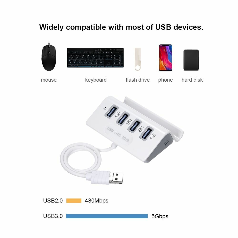 USB-концентратор 4 в 1 (USB3.0) для ноутбуков и ПК