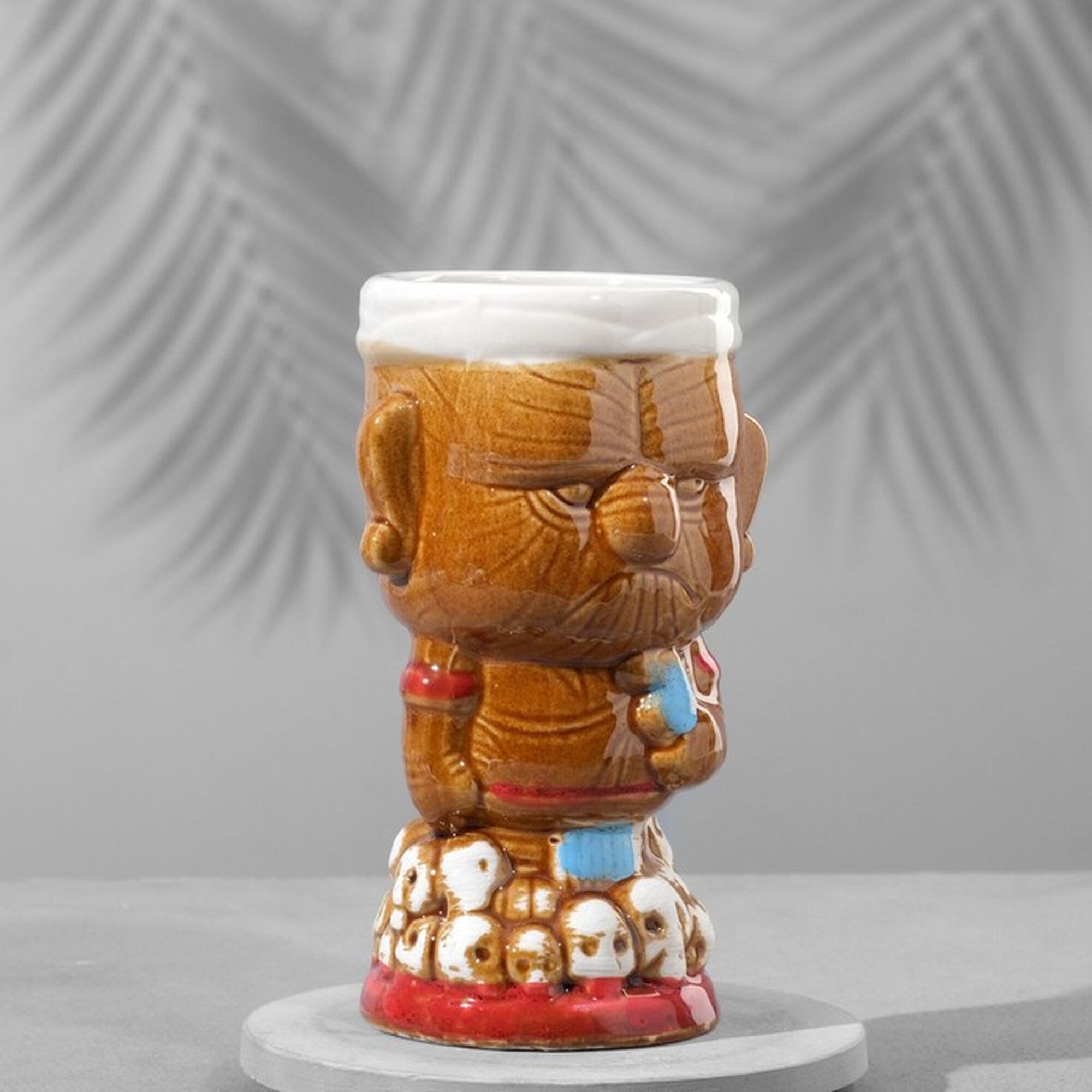 Стакан "Вождь Маори", керамика, 400мл, коричневый, рельефный узор