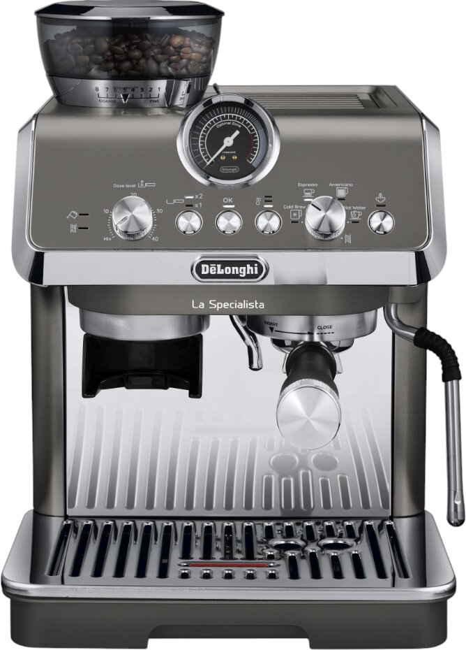 Рожковая кофеварка Delonghi EC9255. T, давление 15 Бар, 8 степеней помола