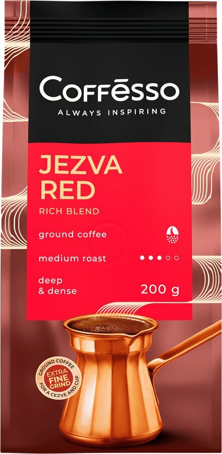 Кофе молотый COFFESSO Бленд арабики и робусты д/чашки и турки м/уп (Россия) 200г